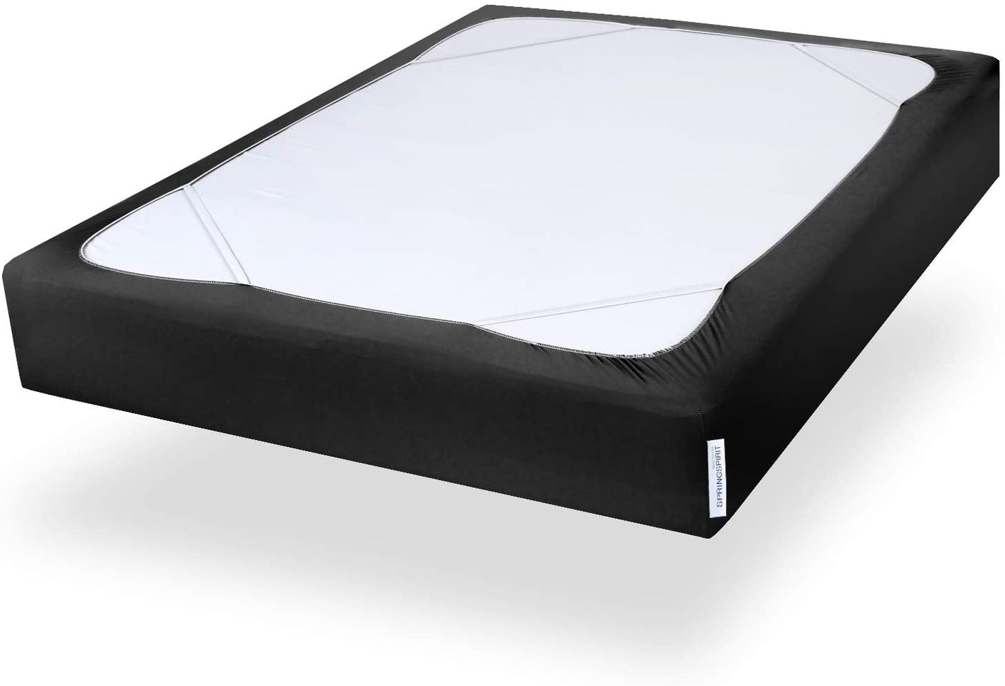 Box Spring Cover Twin XL, Smooth and Elastic Wrap Around, Black